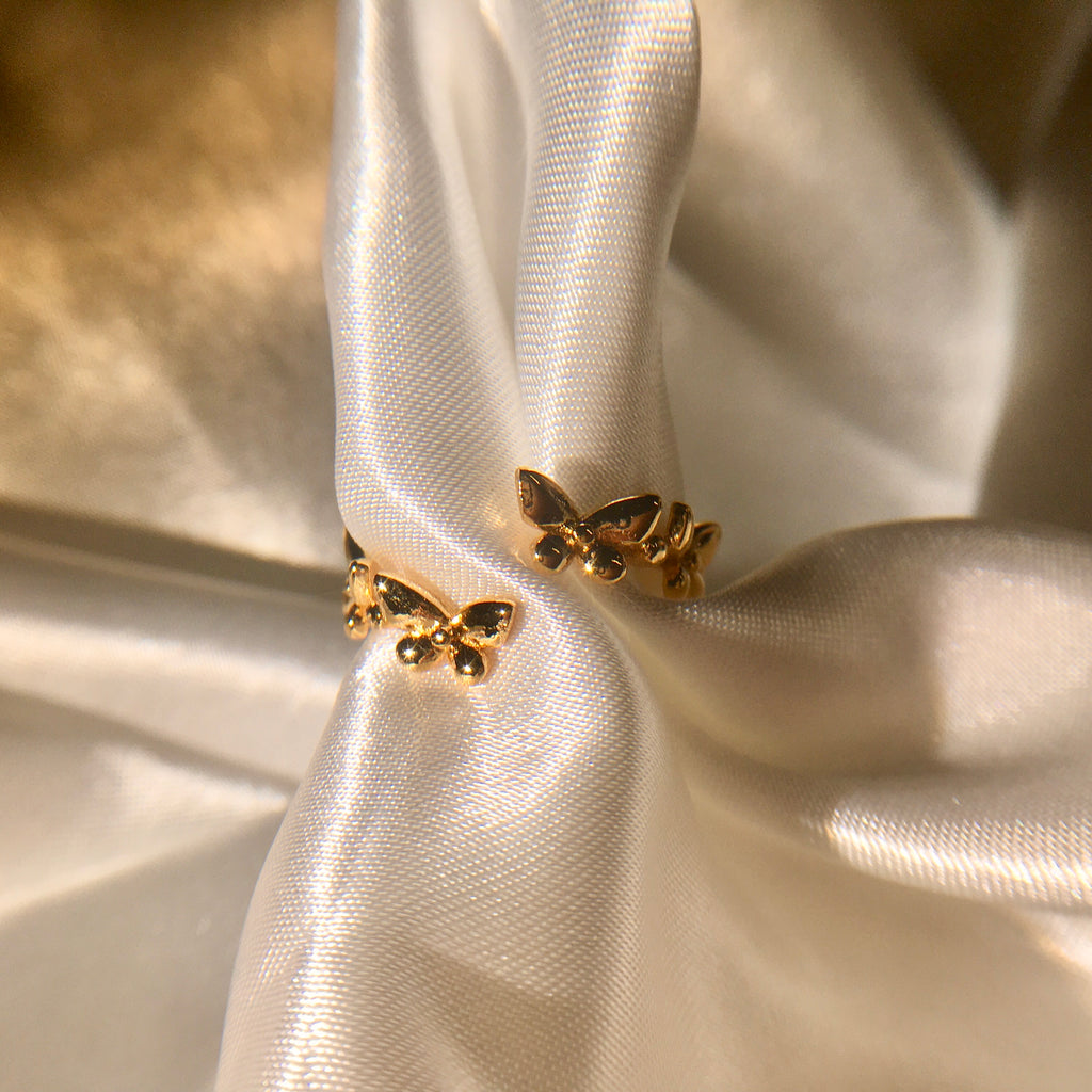 3-Way Butterflies 24K Gold Filled Ring – CETTENANA